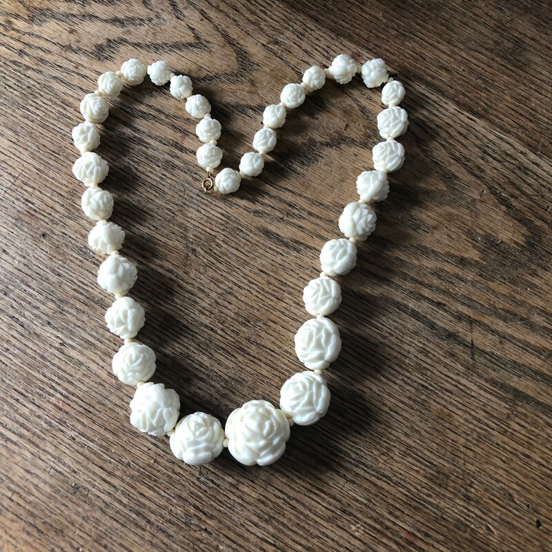Ivory Rose Necklace - Etsy