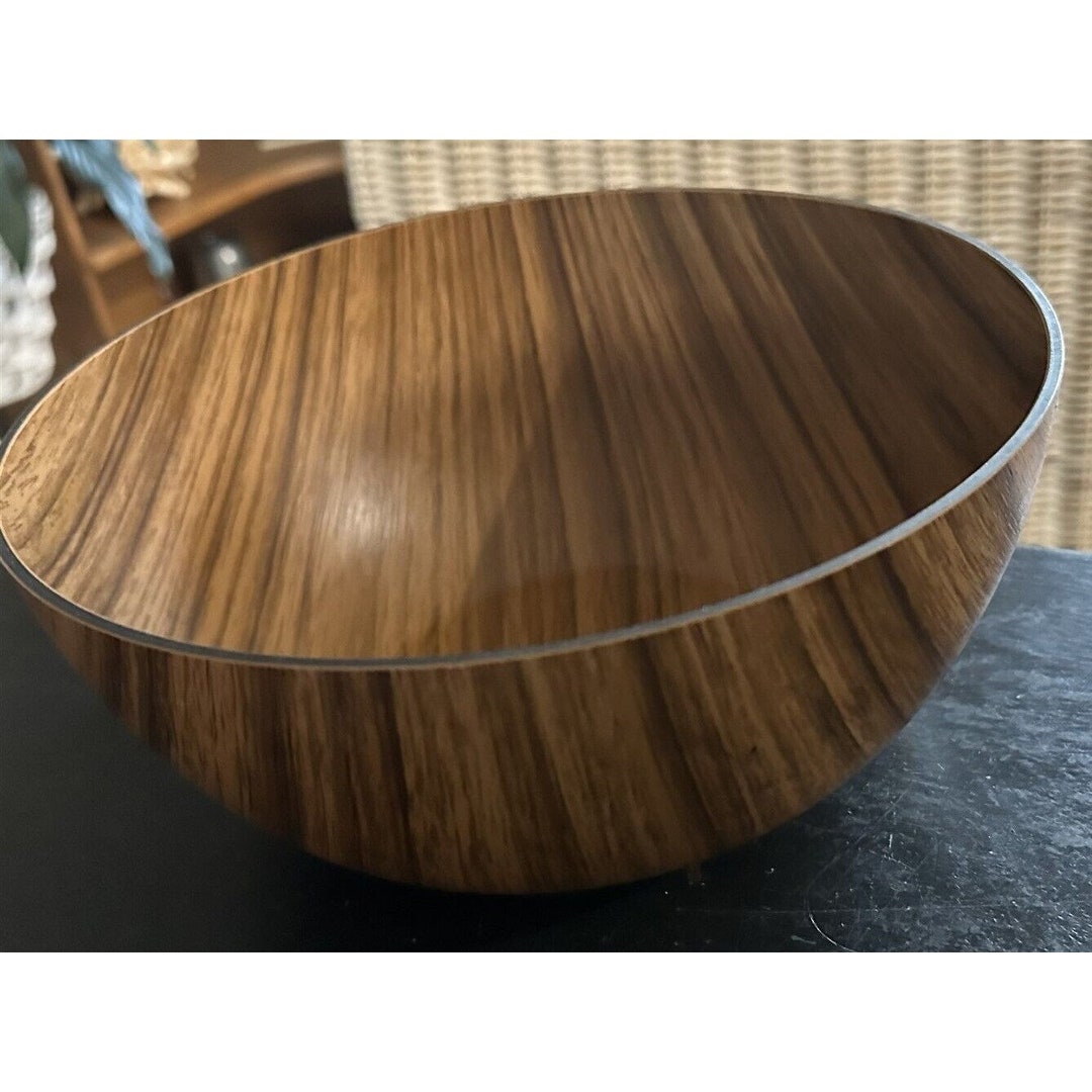 Vintage ROBEX Italian Made Faux Teak Salad Bowl Fruit Bowl Centerpiece ...