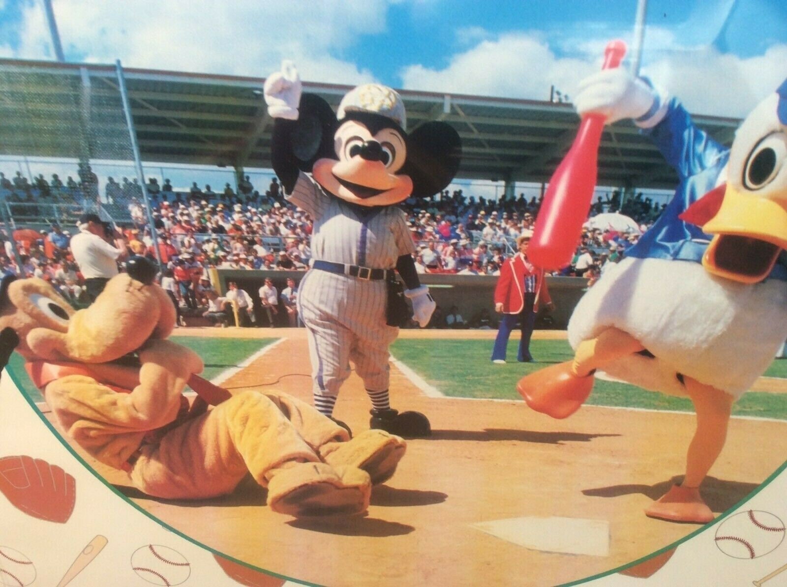 Vintage Disney Poster Mickey Donald Pluto Baseball Poster Impact Play ...