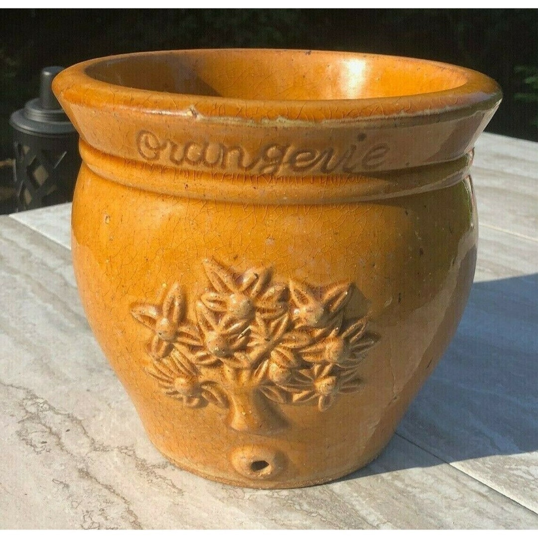 Vintage Pottery Orangerie Planter Pot Orange Tree Shabby Country French ...