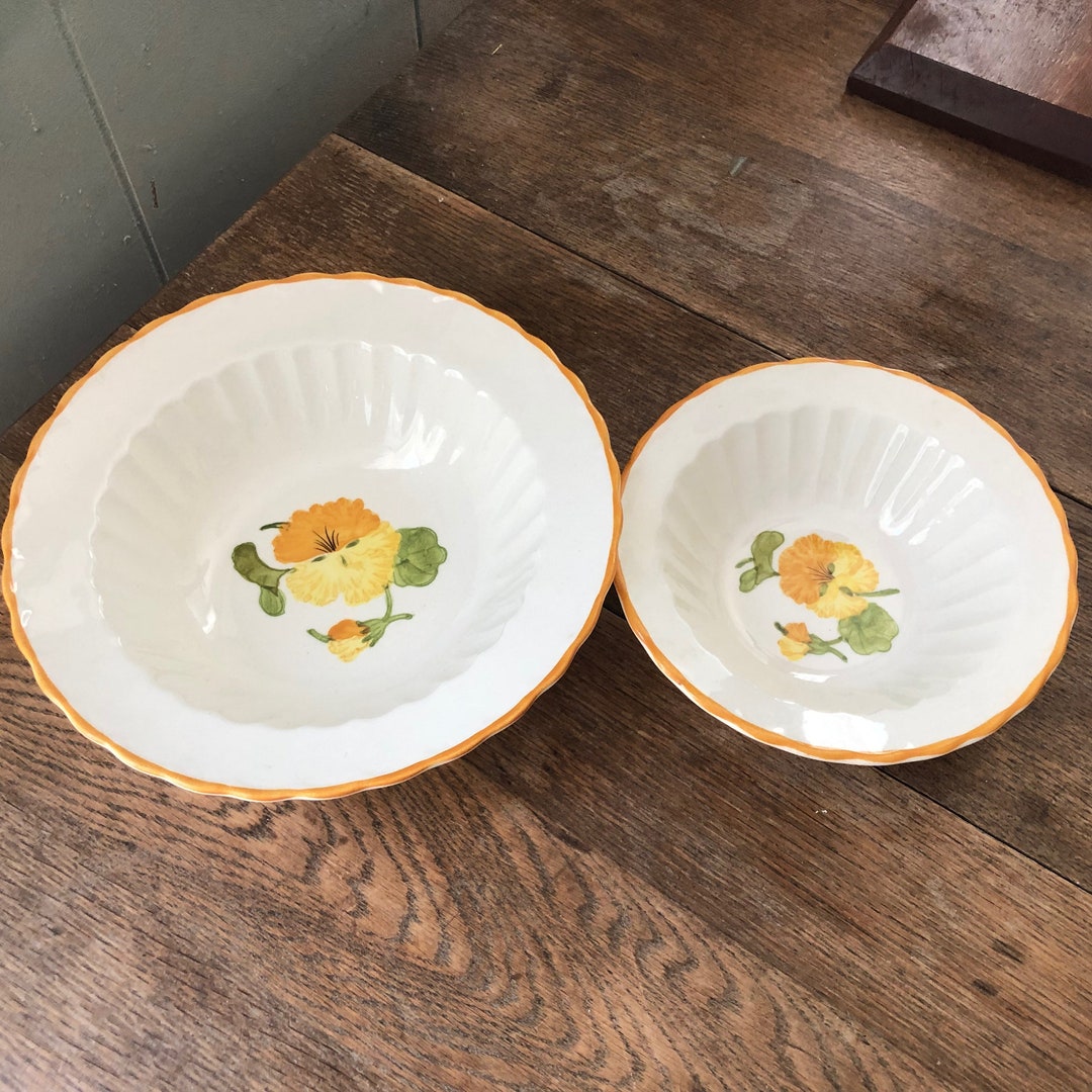 Vernon Ware Metlox Nasturtium Pattern Serving Bowl and Cereal Bowl - Etsy