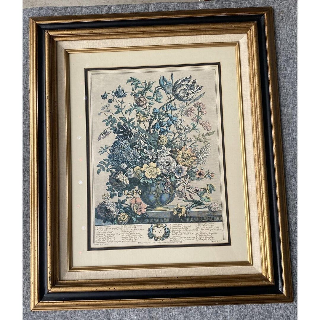 Vintage Robert Furber MAY Flowers Framed Matted Botanical Print H ...