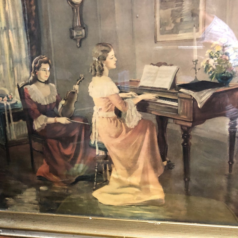 Vintage FREDERIC MIZEN Framed Print Impromptu Recital Music | Etsy