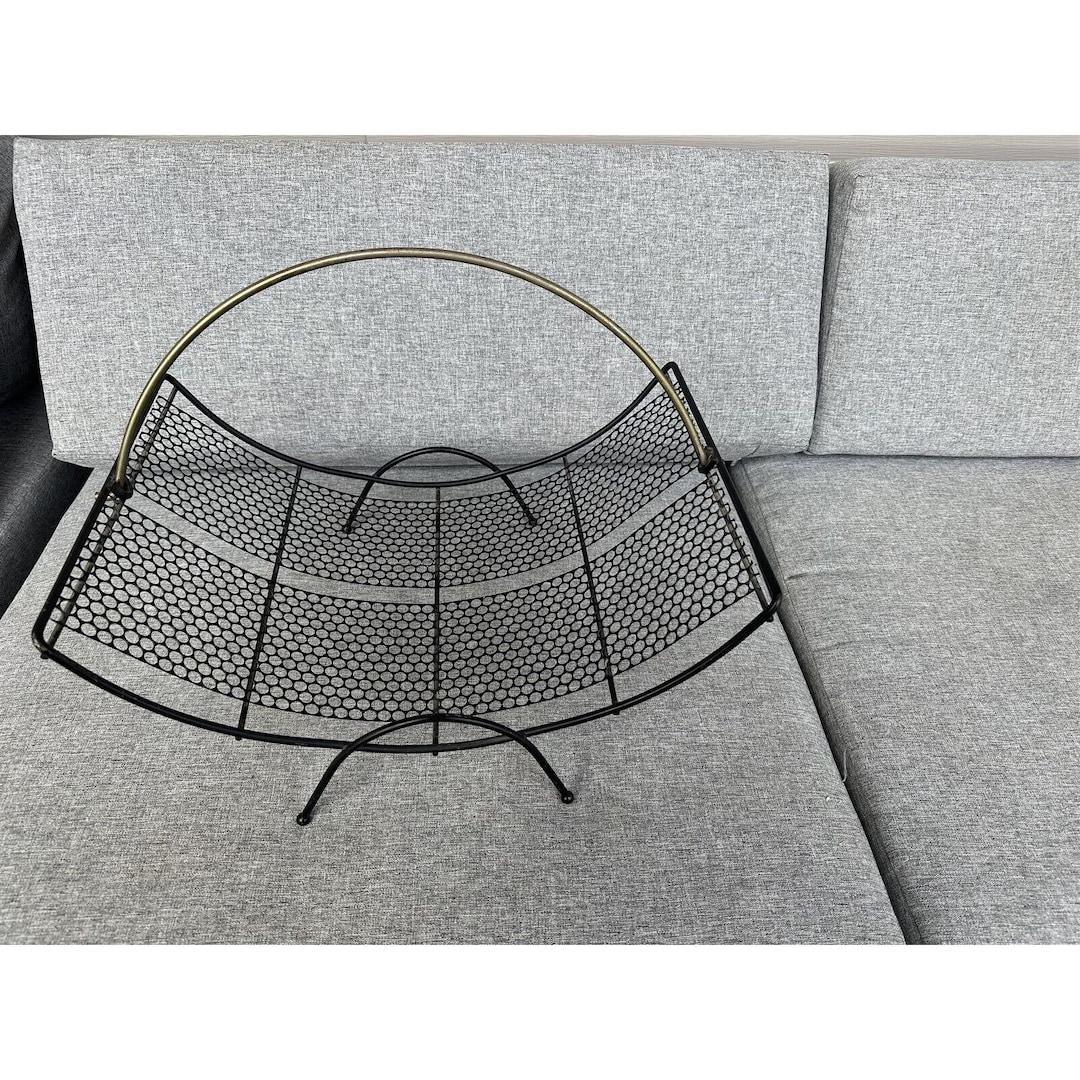 Mid Century Wire Mesh Magazine Rack Log Holder Black Metal 17 X 11 - Etsy