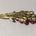 VTG Signed DM 97 Bouquet Dozen Long Stem Red Roses Flower Pin Brooch ...