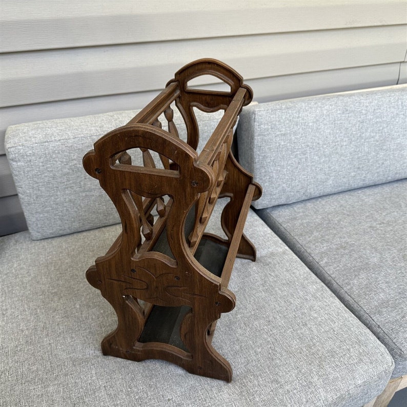 Vintage Wood Look Magazine Rack 2 Tier Spindle Plastic - Etsy