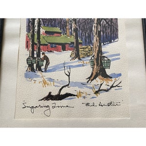 Phil Austin Watercolor Print Sugaring Time Signed Framed Matted Small ...