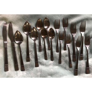 Vintage IIC Imperial Stainless Flatware Lot Japan Mid Century Scroll ...