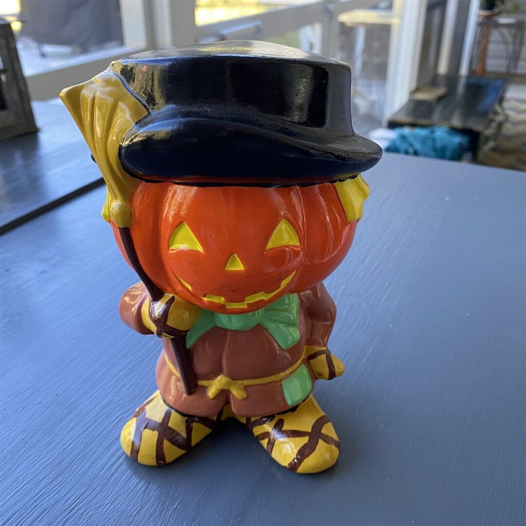 Vintage PUMPKINHEAD SCARECROW HALLOWEEN Ceramic Figurine Statue - Etsy