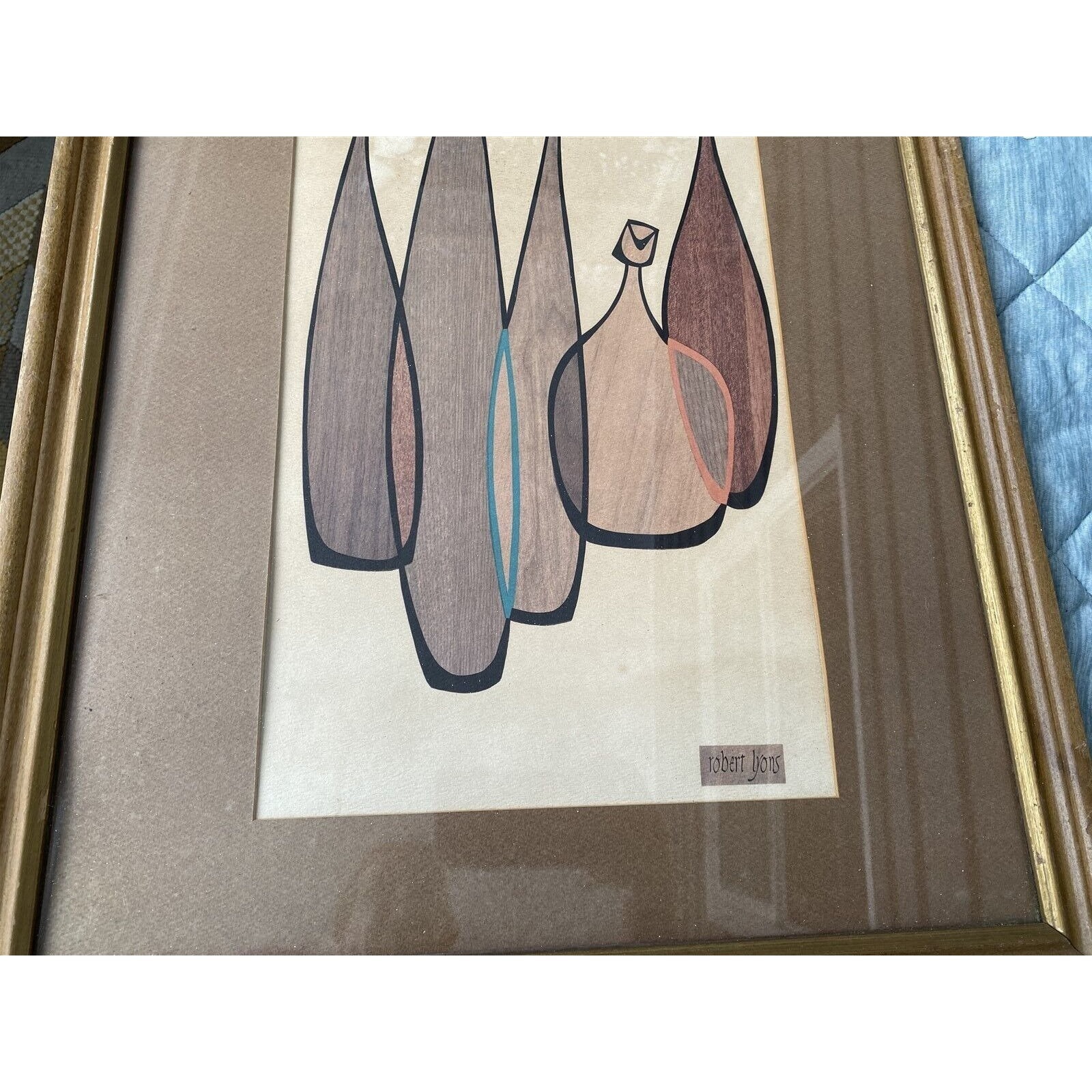 ROBERT LYONS Mid Century Art Print Bottles Vases Framed MCM Set of 2 - Etsy