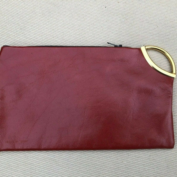 Red Leather Clutch - Etsy