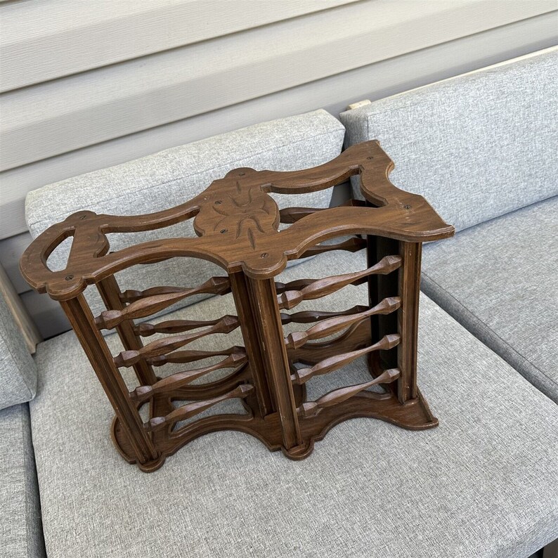 Vintage Wood Look Magazine Rack 2 Tier Spindle Plastic - Etsy