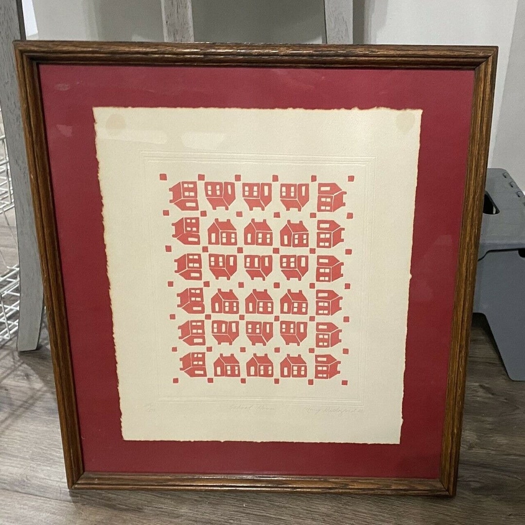 Vintage Mary Rutherford Embossed Print Schoolhouse Signed Numbered ...