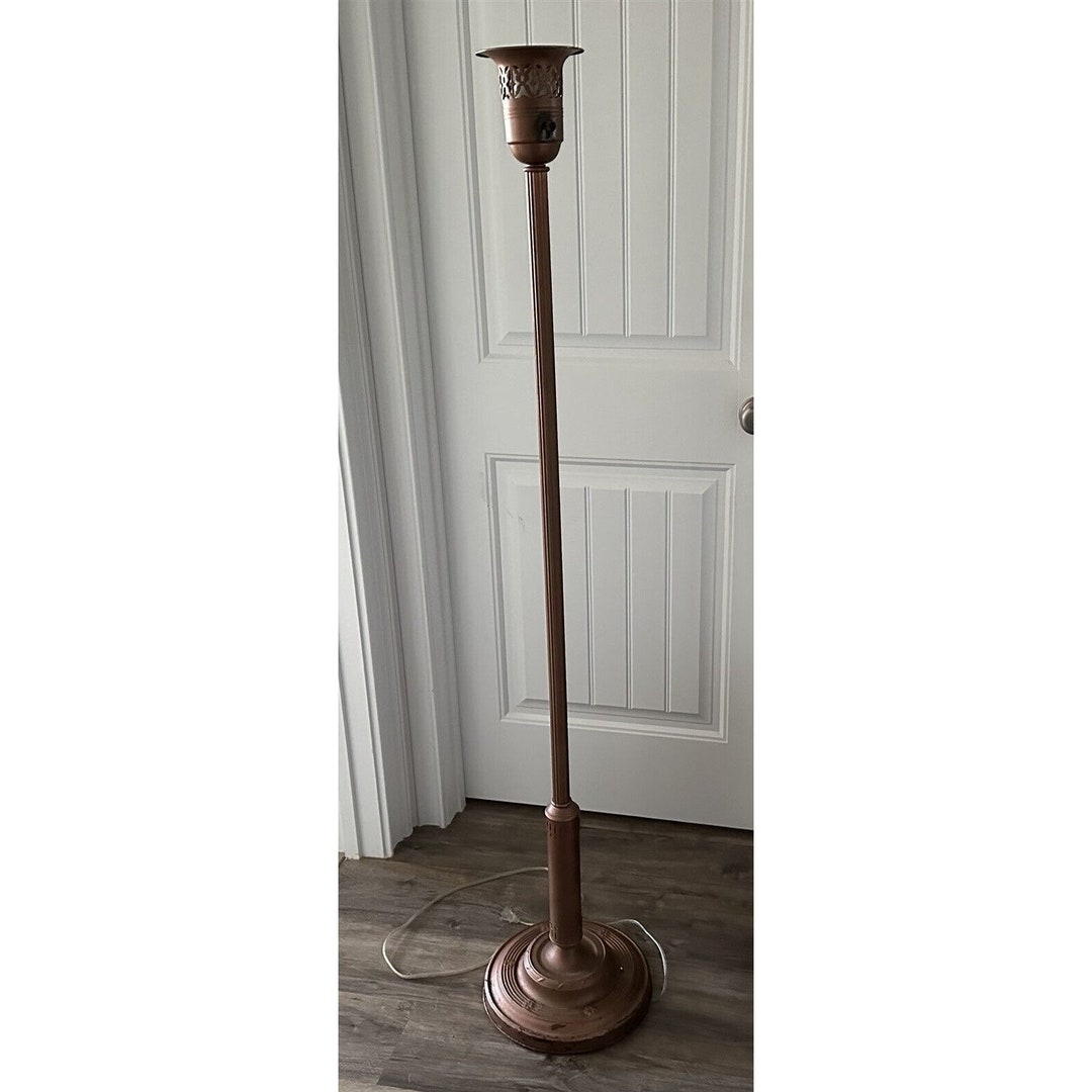 Vintage Torchiere Floor Lamp Metal Ornate Bronze Color - Etsy