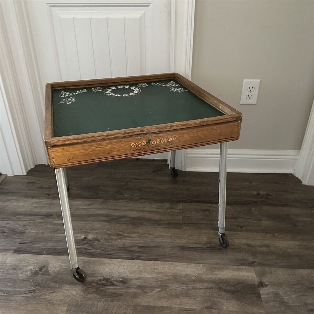 Baby Butler Table Vintage Mid Century Child Table on Wheels Chalkboard ...