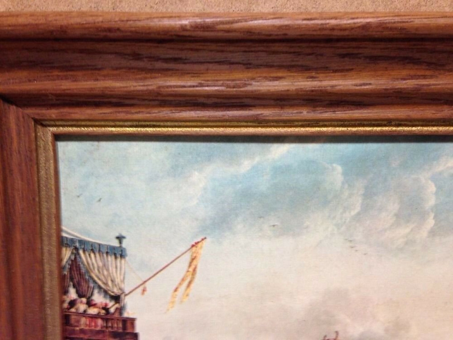 Vintage Vernet Print GAME On The TERRACE Winde Thick wooden | Etsy