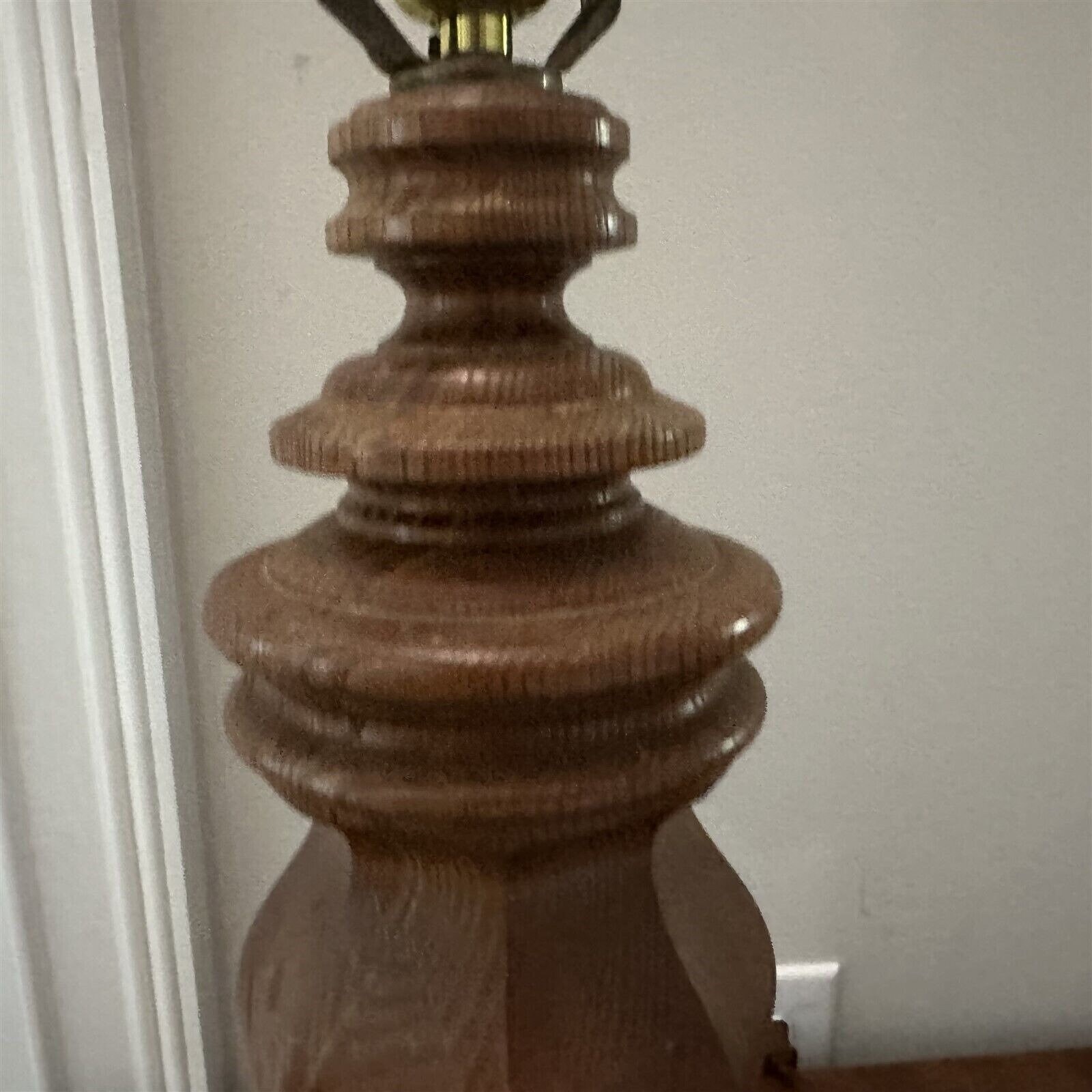 Vintage Wood Turned Spindle and Brass Chunky 3 Way Table Lamp - Etsy