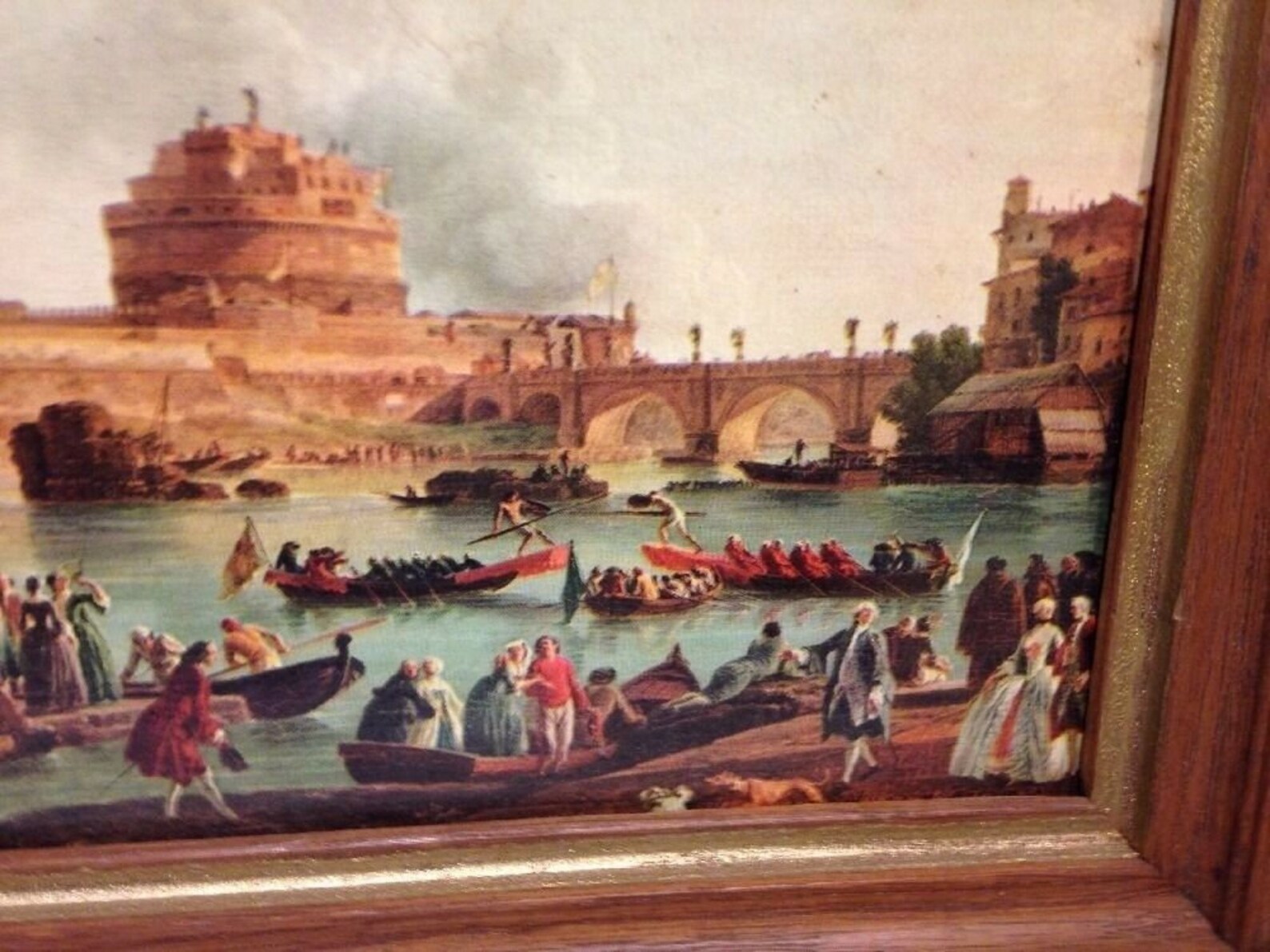 Vintage Vernet Print GAME On The TERRACE Winde Thick wooden | Etsy