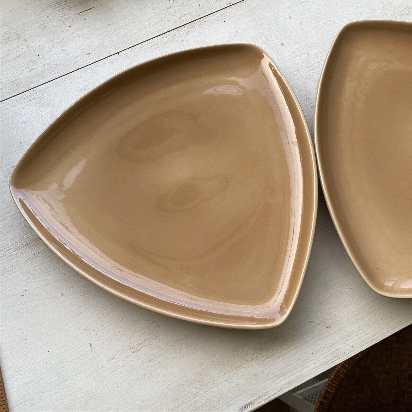 Homer Laughlin Triangle Dinner Plates Lead Free Made in USA Mustard ...