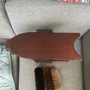 Vintage Shoe Shine Caddy Wood Carry Tote Box With Metal Brass Shoe ...