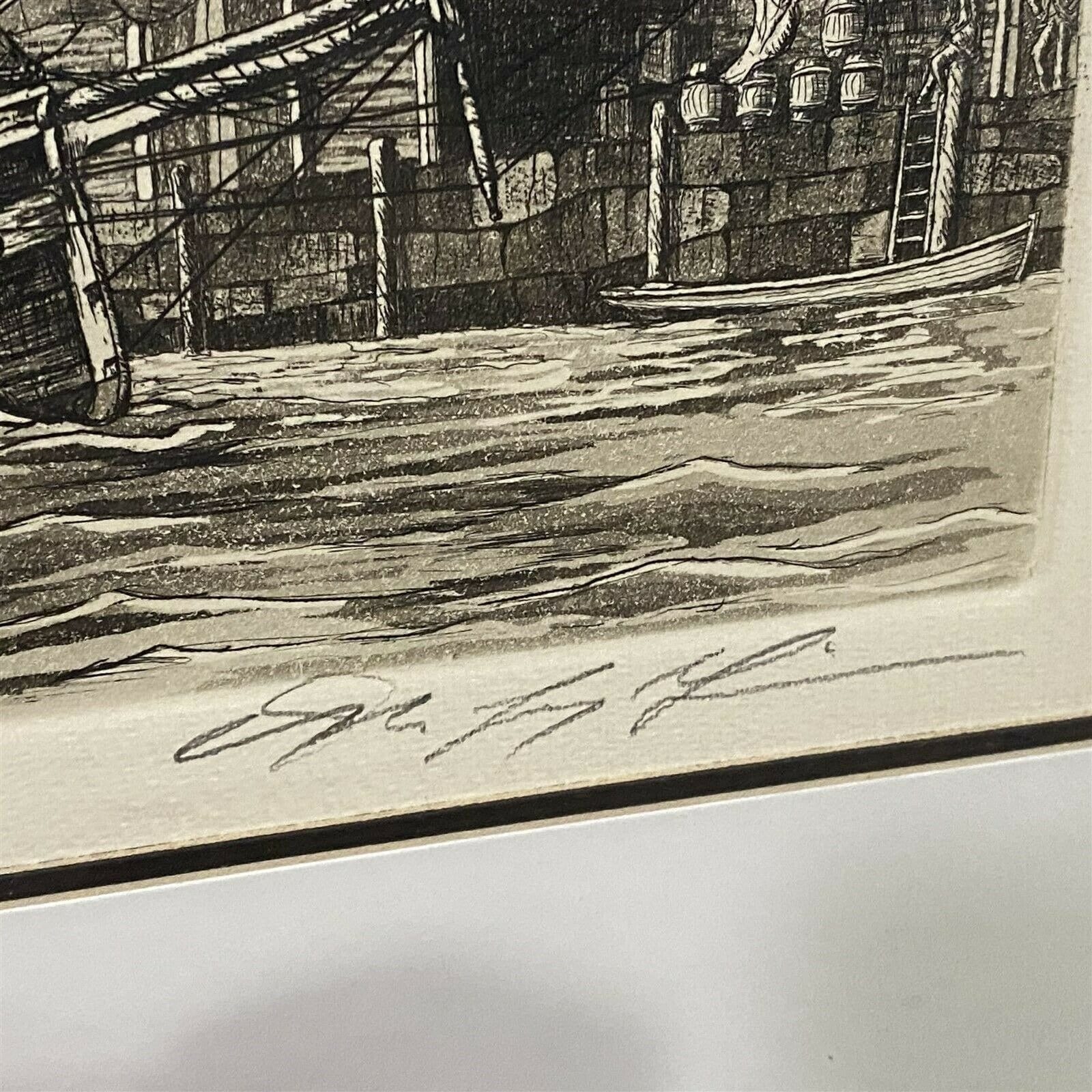 Allan Jay Gaines Framed Print Schooner Ship Harry L Beldon 1980 Dated ...