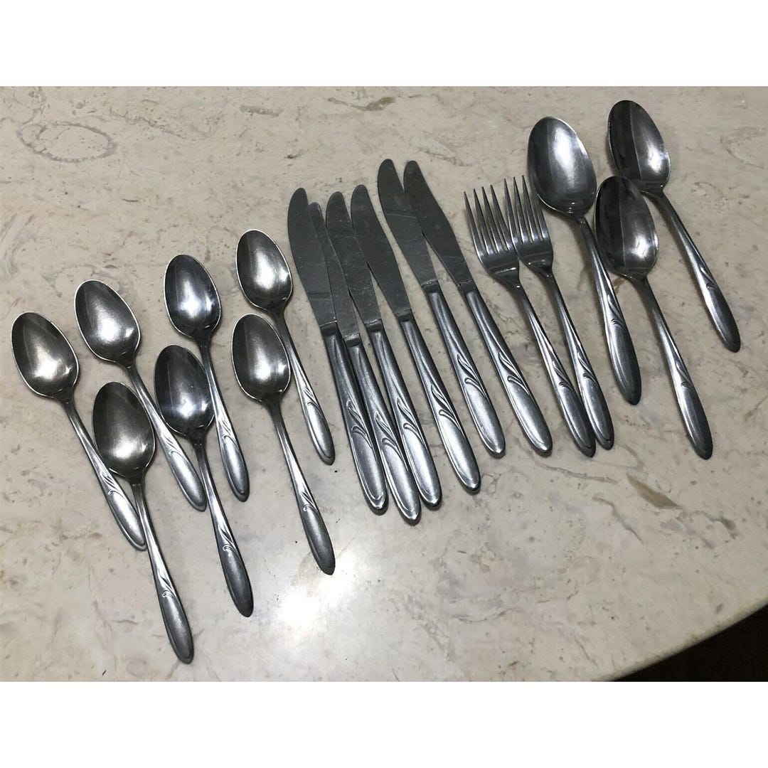 Vintage Superior Stainless Flatware Silverware USA Vibrant 18 Pieces - Etsy