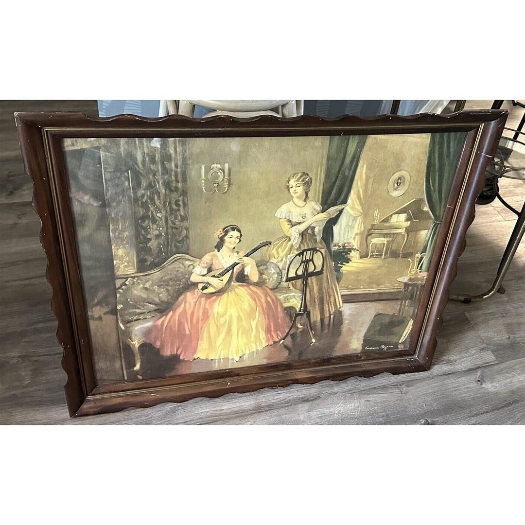 Frederick Mizen Music and Harmony Framed Print Victorian Parlor Ladies ...