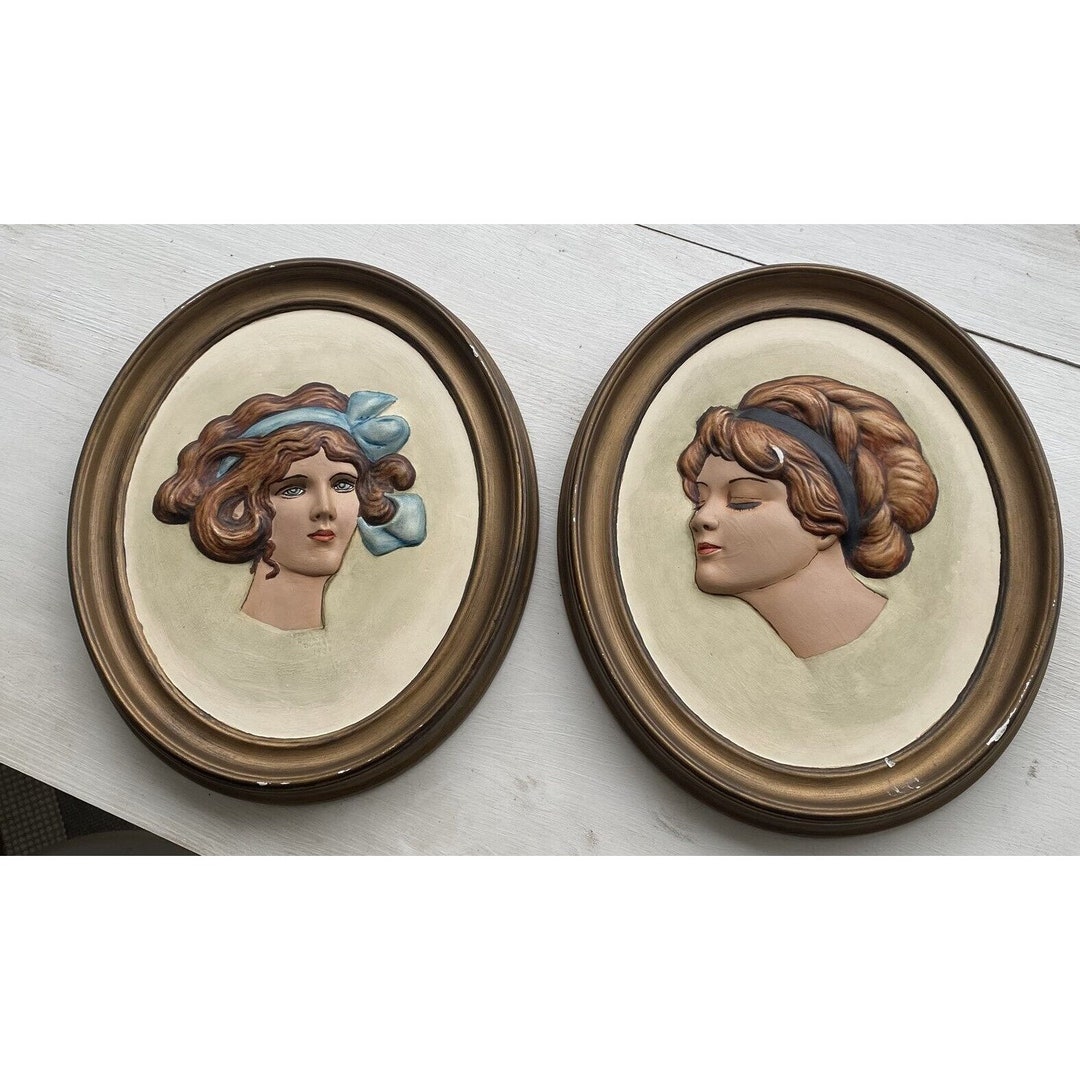 Vintage DUNCAN CERAMIC Lovely Lady Wall Plaque Erma Gilliland Duncan ...