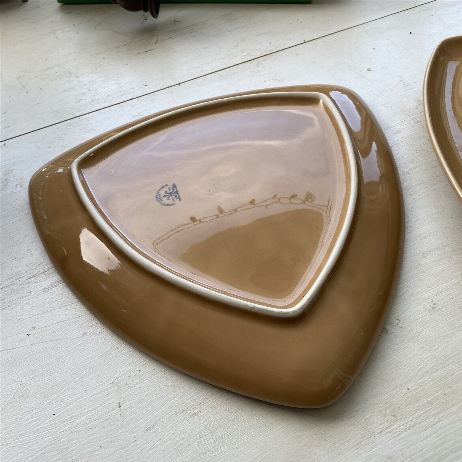 Homer Laughlin Triangle Dinner Plates Lead Free Made in USA Mustard ...