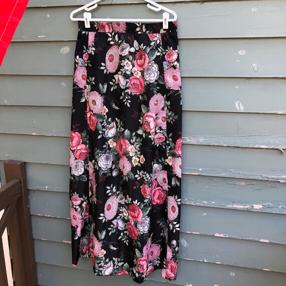 Vintage Edith Flagg Three Flaggs Floral Midi Long Skirt | Etsy