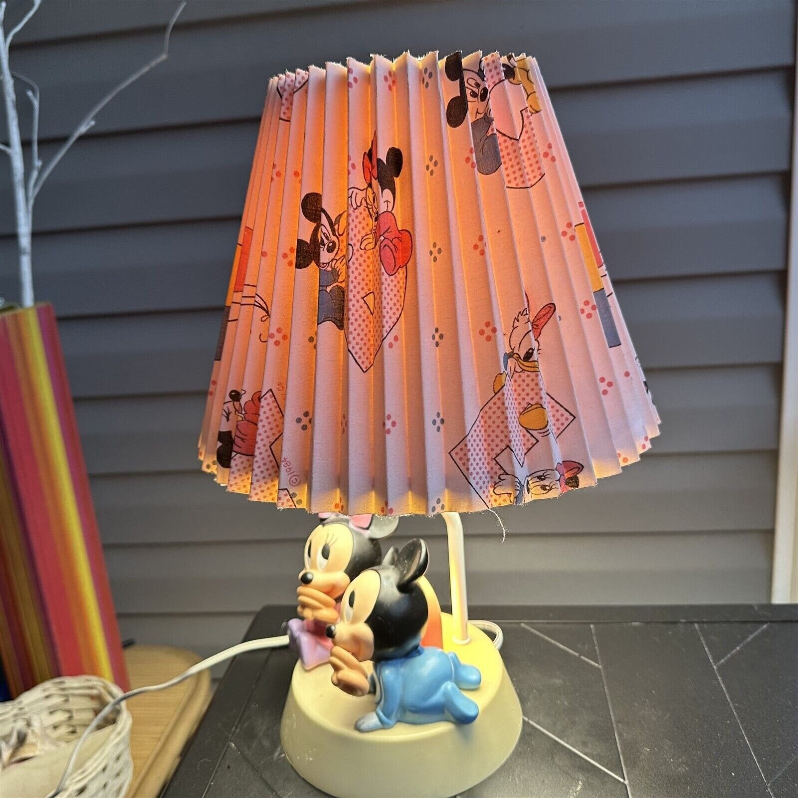 Vintage Disney Babies Lamp Mickey Minnie Pleated Shade Night - Etsy