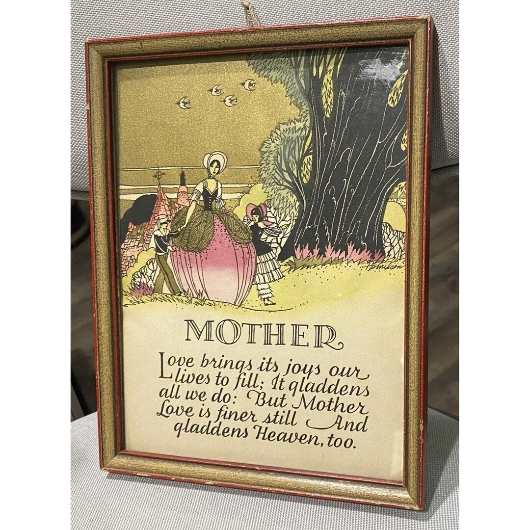 Vintage Framed Mother Poem Print Foil Signed - Etsy