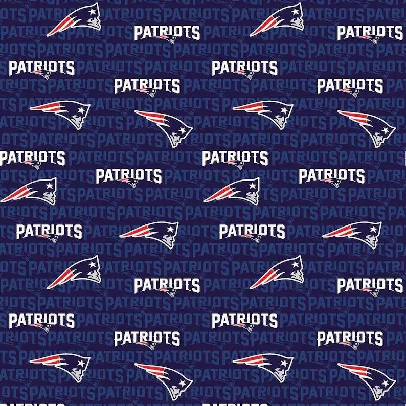 New England Patriots Cotton Fabric: NFL Team Logos (half Yard) - Etsy
