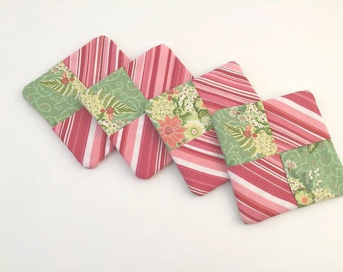 Coaster Set Set of 4 Christmas Coasters Christmas Mug Rugs - Etsy