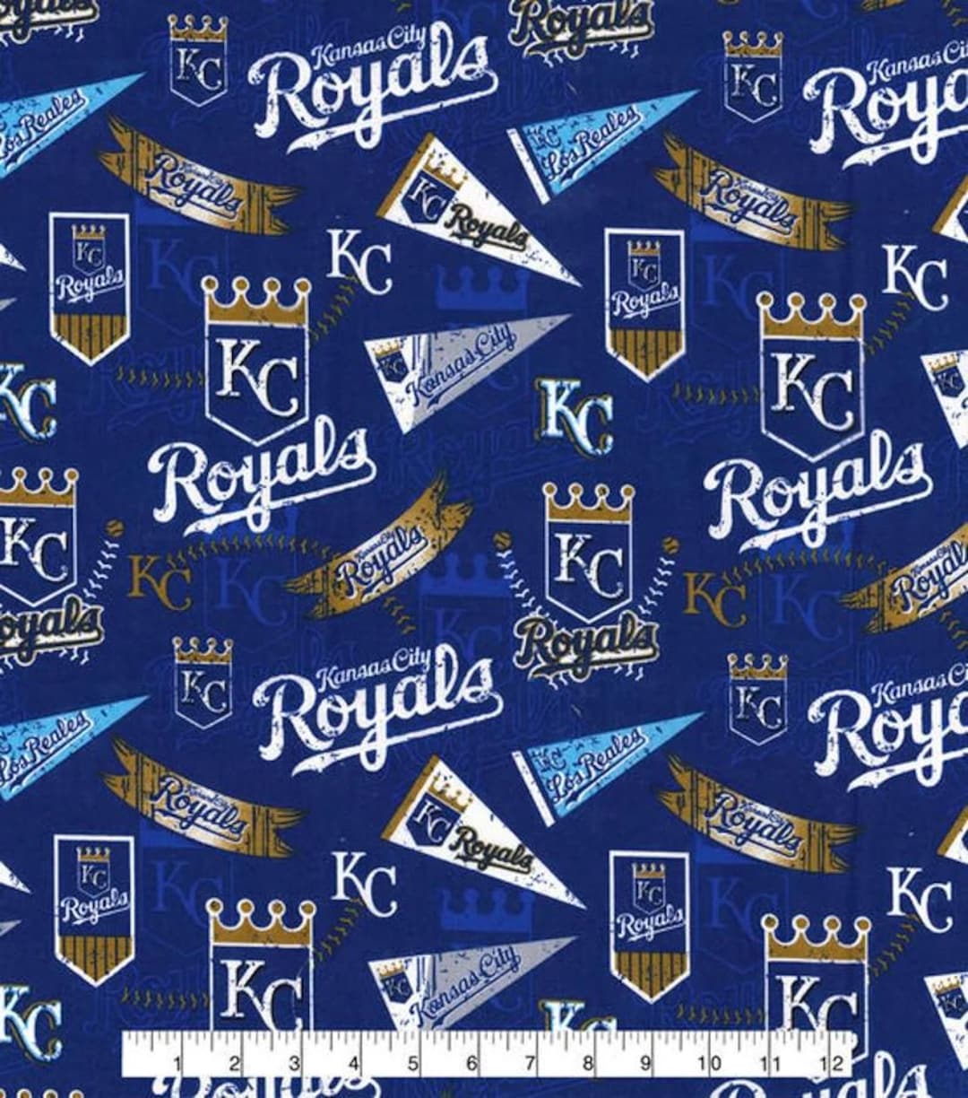 Kansas City Royals Cotton Fabric: MLB Baseball Pennant, Sports Decor ...