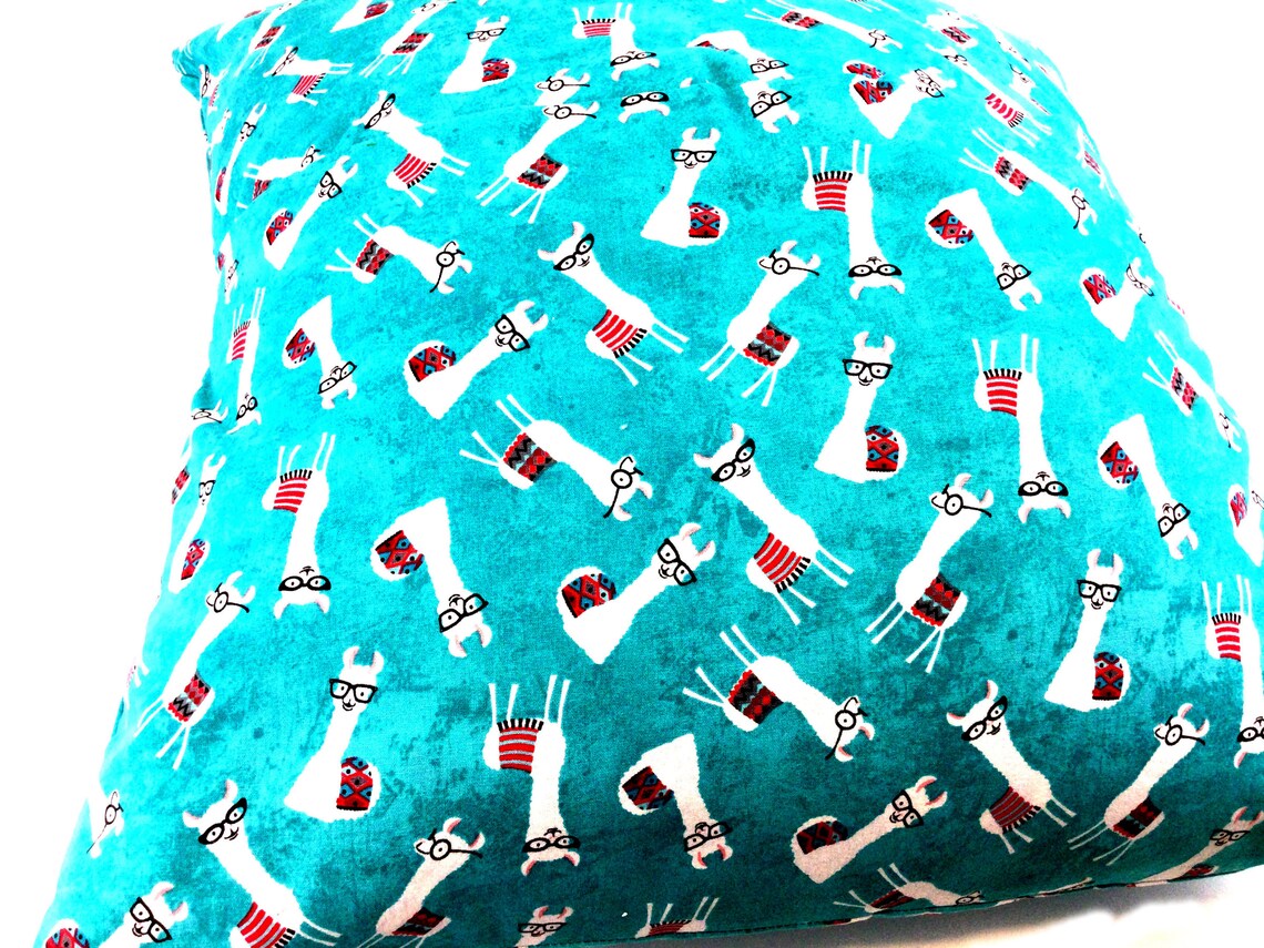 Alpaca Pillow 18 in Pillow Teal Pillow Large Pillow Accent | Etsy