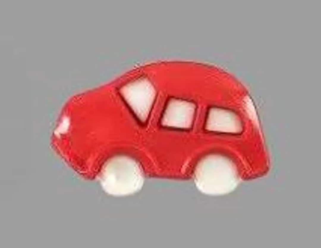 Mixed Lot of 4 Car Buttons, Favorite Findings Buttons, Red White and ...