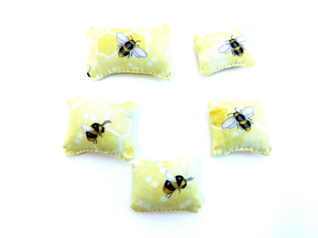 Honey Bee Pillows, Doll Pillows, Miniature Pillows, Dollhouse Decor ...
