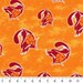 Bucco Bruce Cotton Fabric: Tampa Bay Buccaneers NFL Retro Orange (one ...