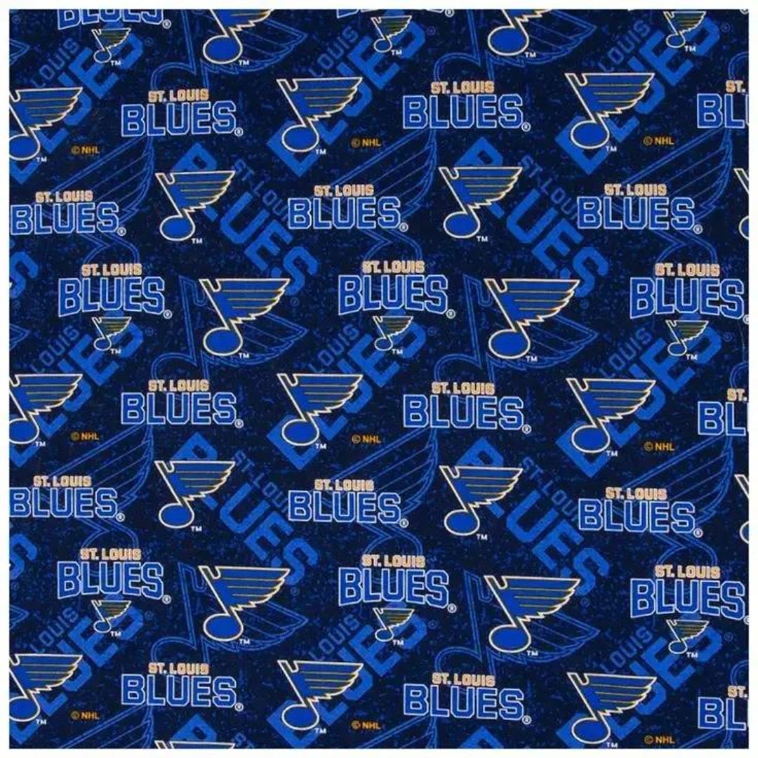 St. Louis Blues NHL Cotton Fabric - Blue Note Design (one Yard) - Etsy