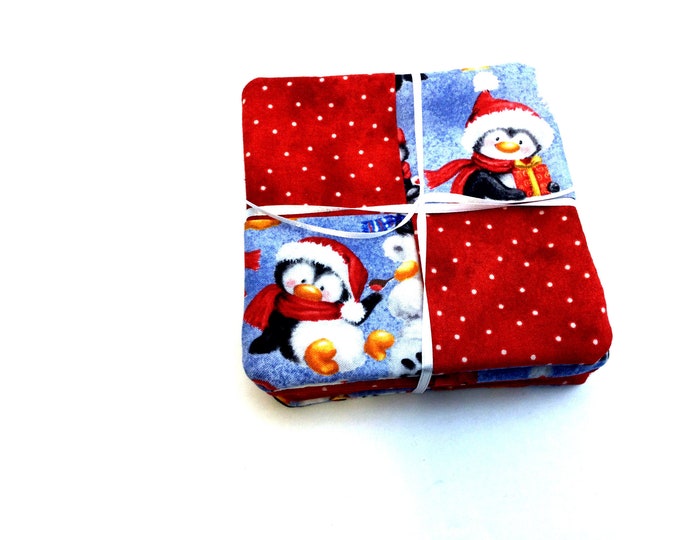 Penguin Coasters, Penguin Mug Rugs, Christmas Coasters, Set of 4 ...