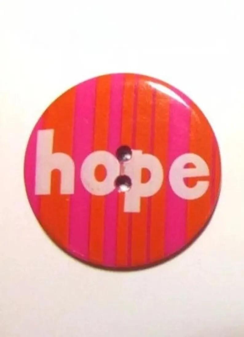 La Mode Hope Buttons: Striped Pink & Orange, Large 2-hole (set of 3) - Etsy