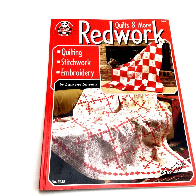 Redwork Quilt - Etsy