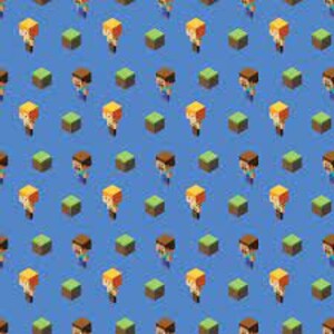 Minecraft TM Fabric Video Game Fabric Pixel Art Alex and - Etsy