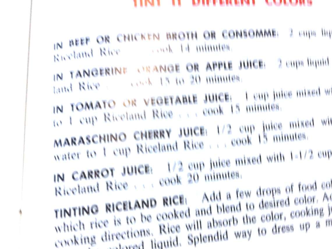 Riceland Rice Riceland Cook Book Riceland Recipes Rice Cook - Etsy