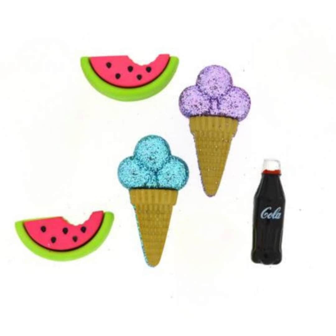 Food & Drink Shank Buttons: Watermelon, Ice Cream, Cola - Set of 5 - Etsy