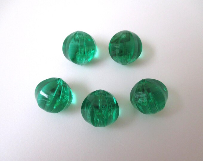 Set of 5 Vintage Buttons, Spherical Green Glass Buttons, Christmas ...