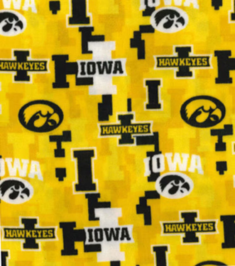 Iowa Hawkeyes Fleece Fabric: University of Iowa, One Yard - Etsy