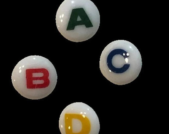 4 Vintage La Petite Buttons, Letter Buttons, Alphabet Buttons, Washable Buttons, ABC, Teacher ...