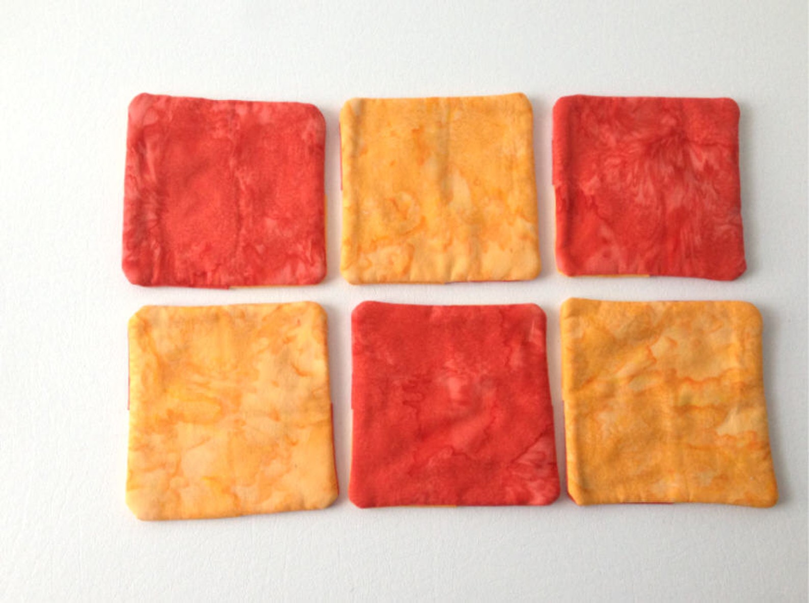 Orange Coaster Set Set of 6 Coasters Tie Dye Coasters Retro | Etsy